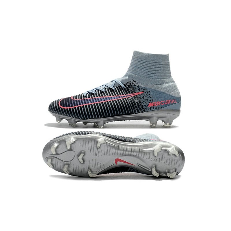 Nike Men Mercurial Superfly 5 FG ACC Boots Navy Grey Orange