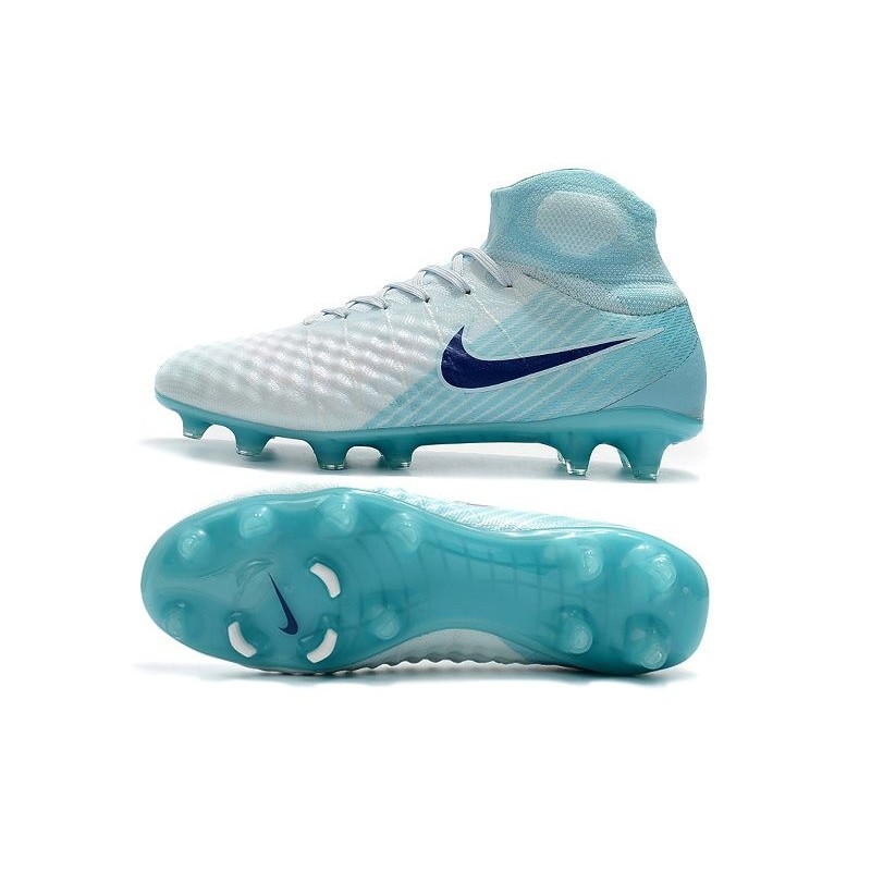 Nike Magista Obra II FG Men Soccer Boots White Blue Black